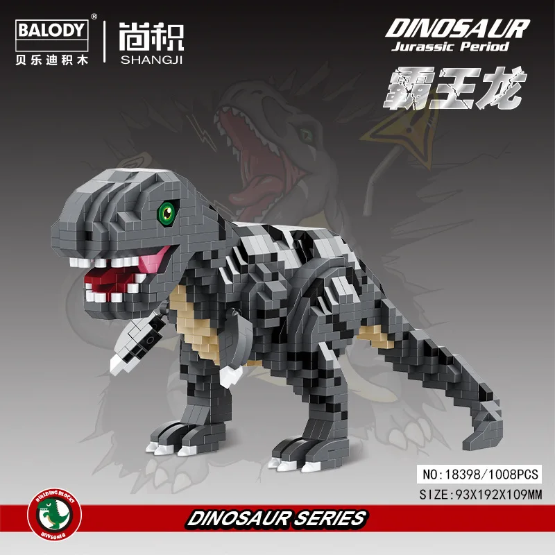 1457pcs+ 16089 16088 Dinosaur Micro Blocks Green Building Toy Classic ...