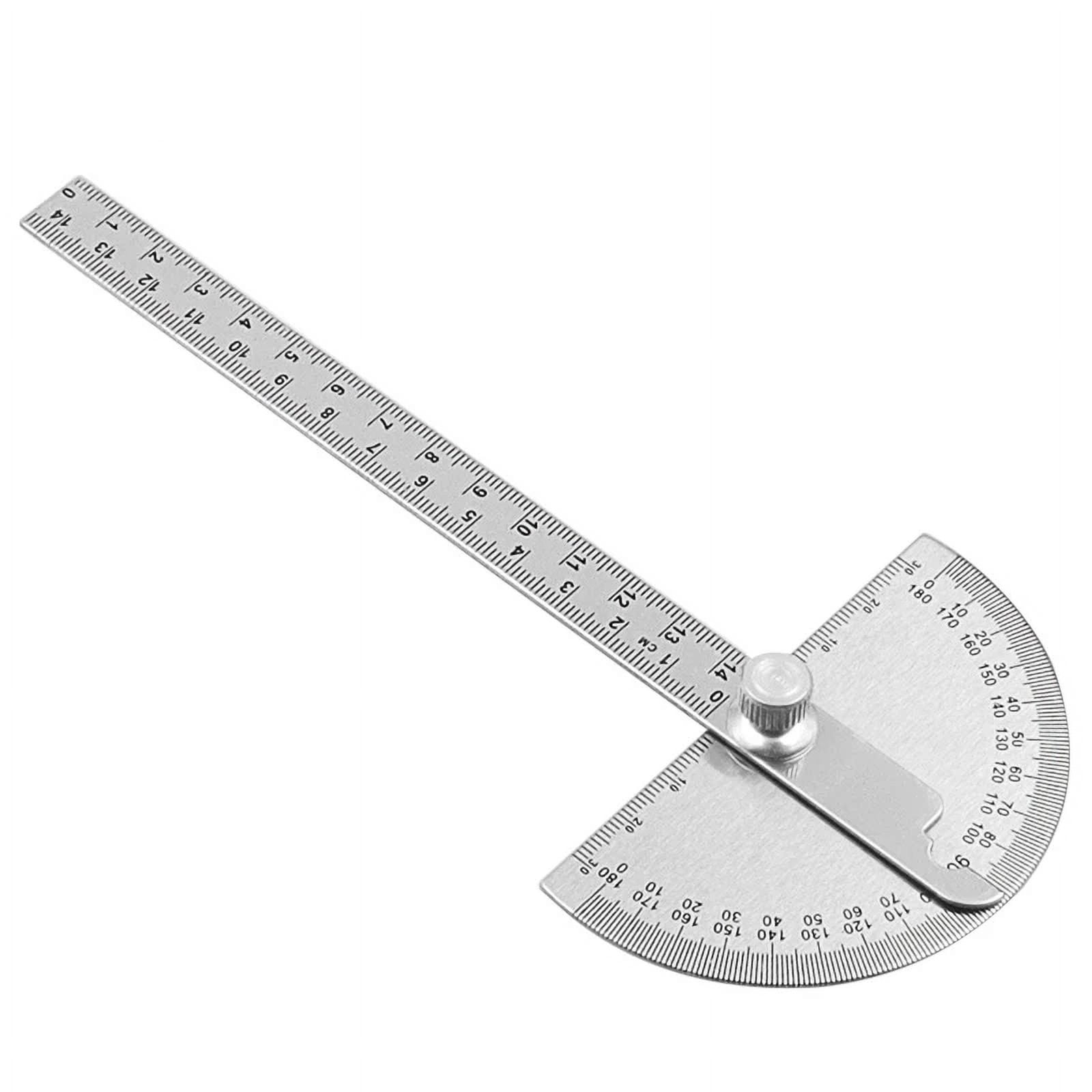 145mm Stainless Steel 180 Protractor Angle Meter Measuring Ruler Rotary ...