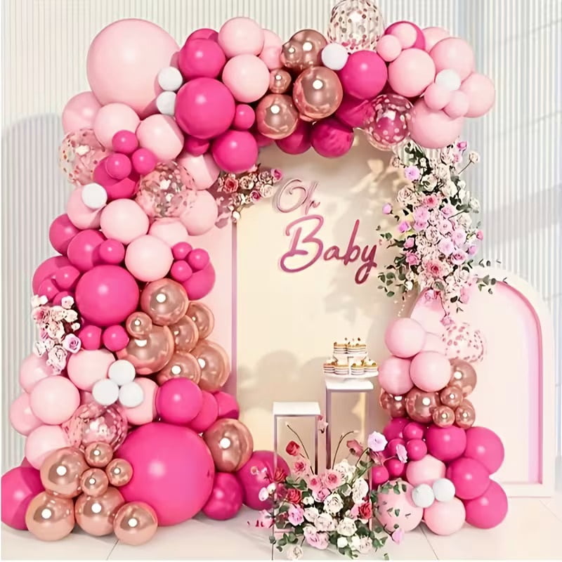 145pcs Pink Cream Balloon Set - Ideal for Weddings, Birthdays, and ...