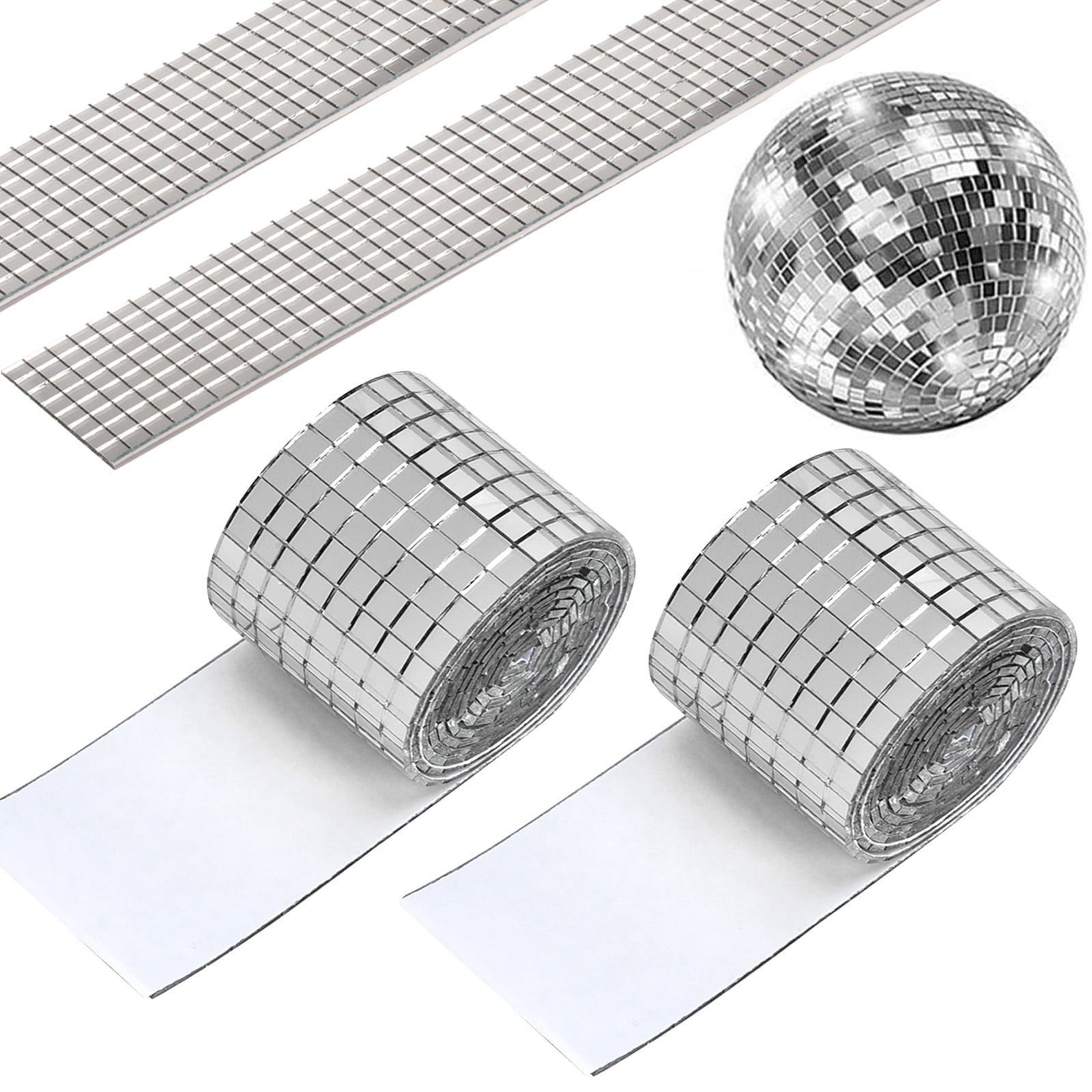 1464pcs Self-Adhesive Glass Mirror Mosaic Tiles, 5 x 5 mm Mini Square ...