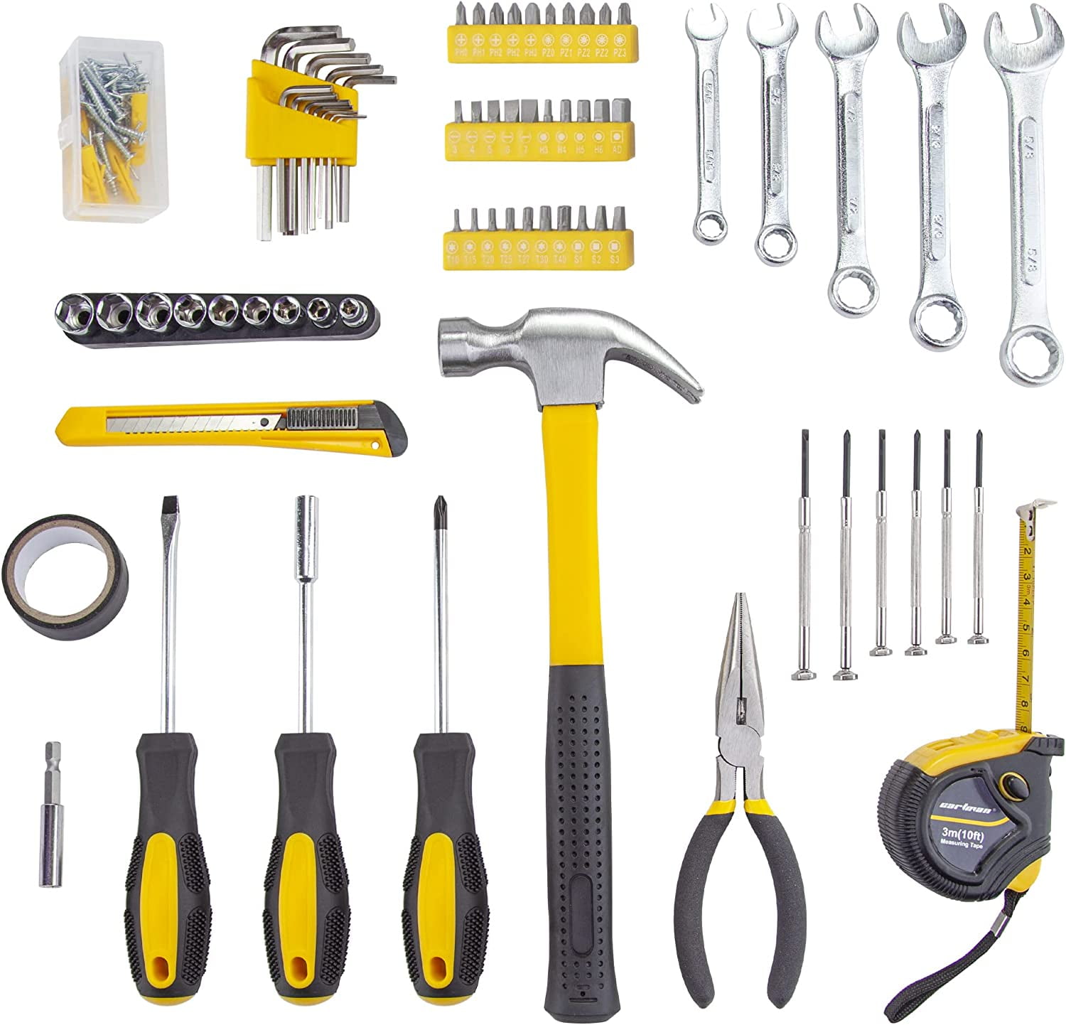 148 Piece Tool Set General Hand Tool Kit with Plastic Toolbox Storage ...