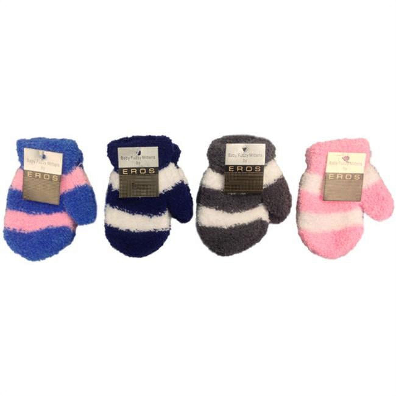 1488392 Baby Fuzzy Mittens - Striped Case of 24 - Walmart.com