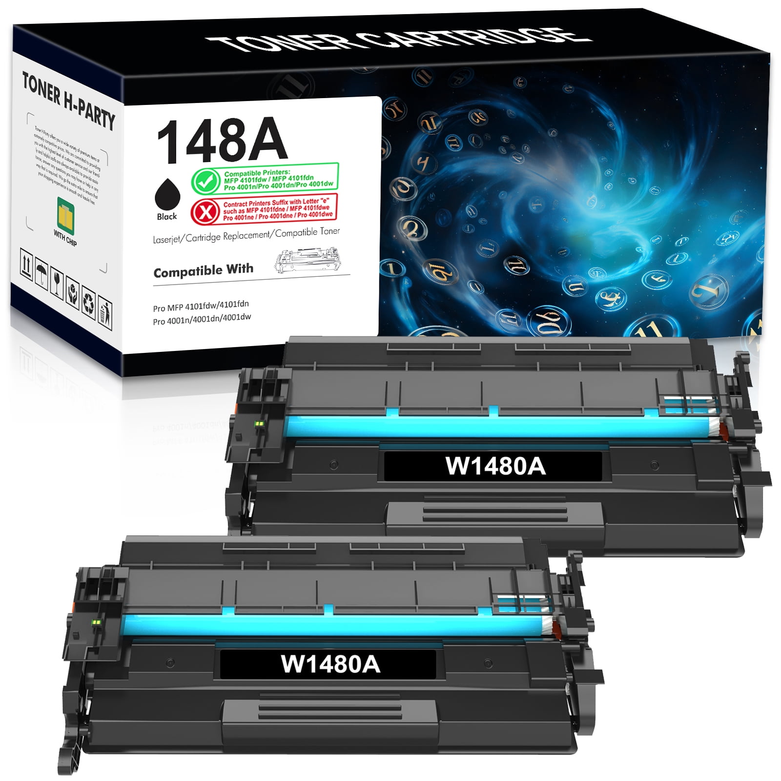 148A 148X Toner Cartridge with Chip Compatible for HP W1480A W1480X ...