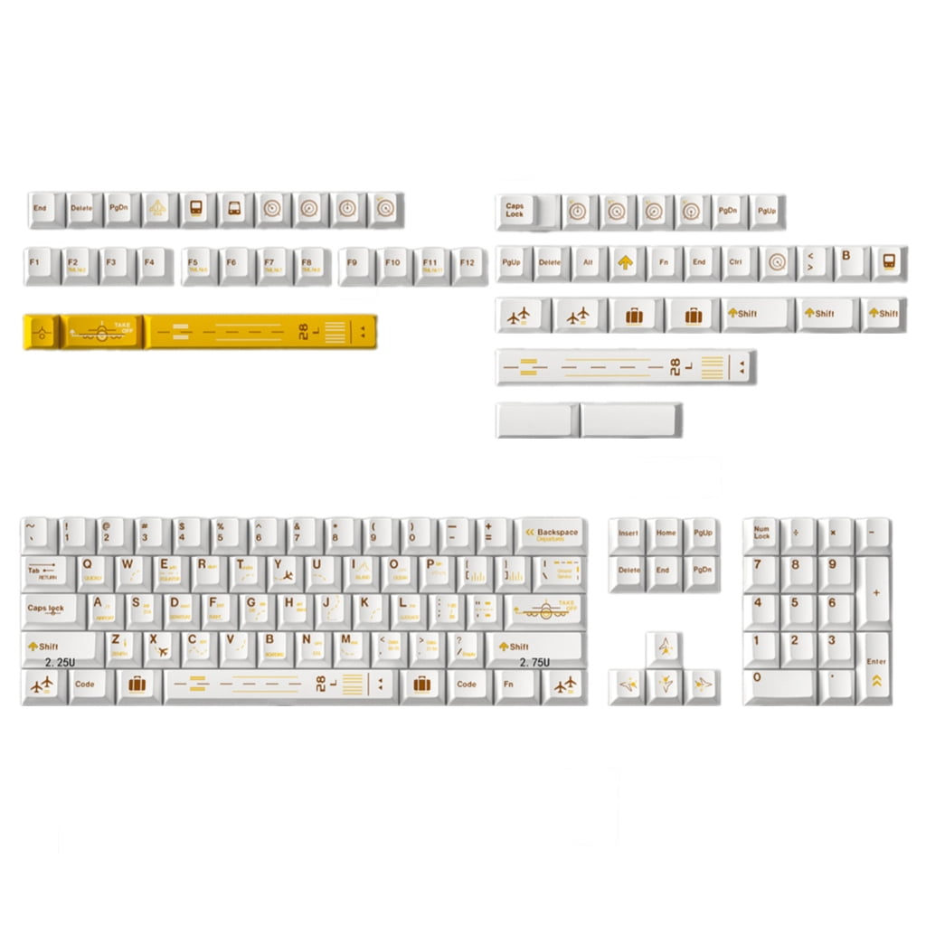 148Keys Customized Flight Plan KeyCaps Dye Sublimation Keycap Covers for Mechanical Keyboards ...