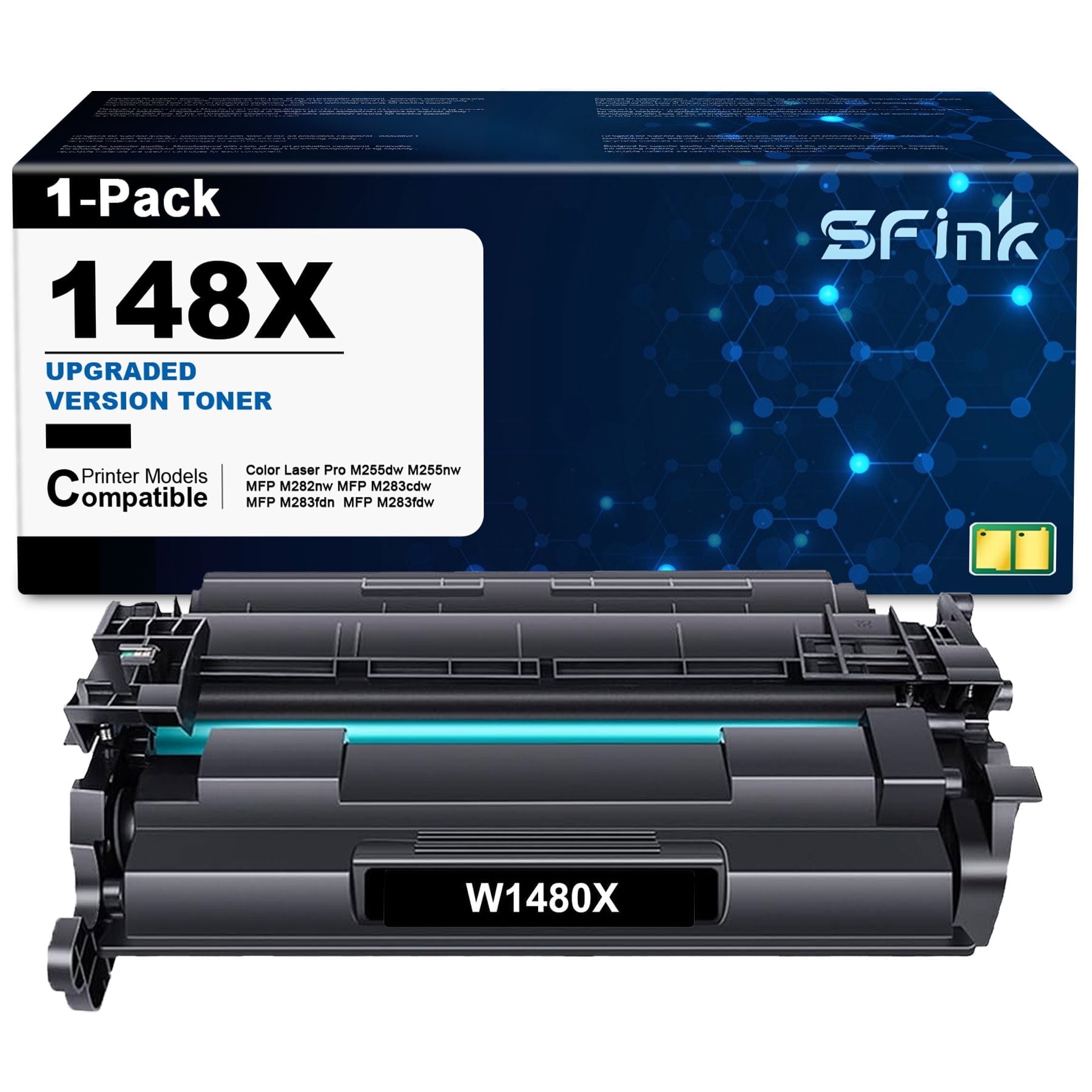 148X Black Toner Cartridge (with Chip) Compatible for HP 148X W1480X ...