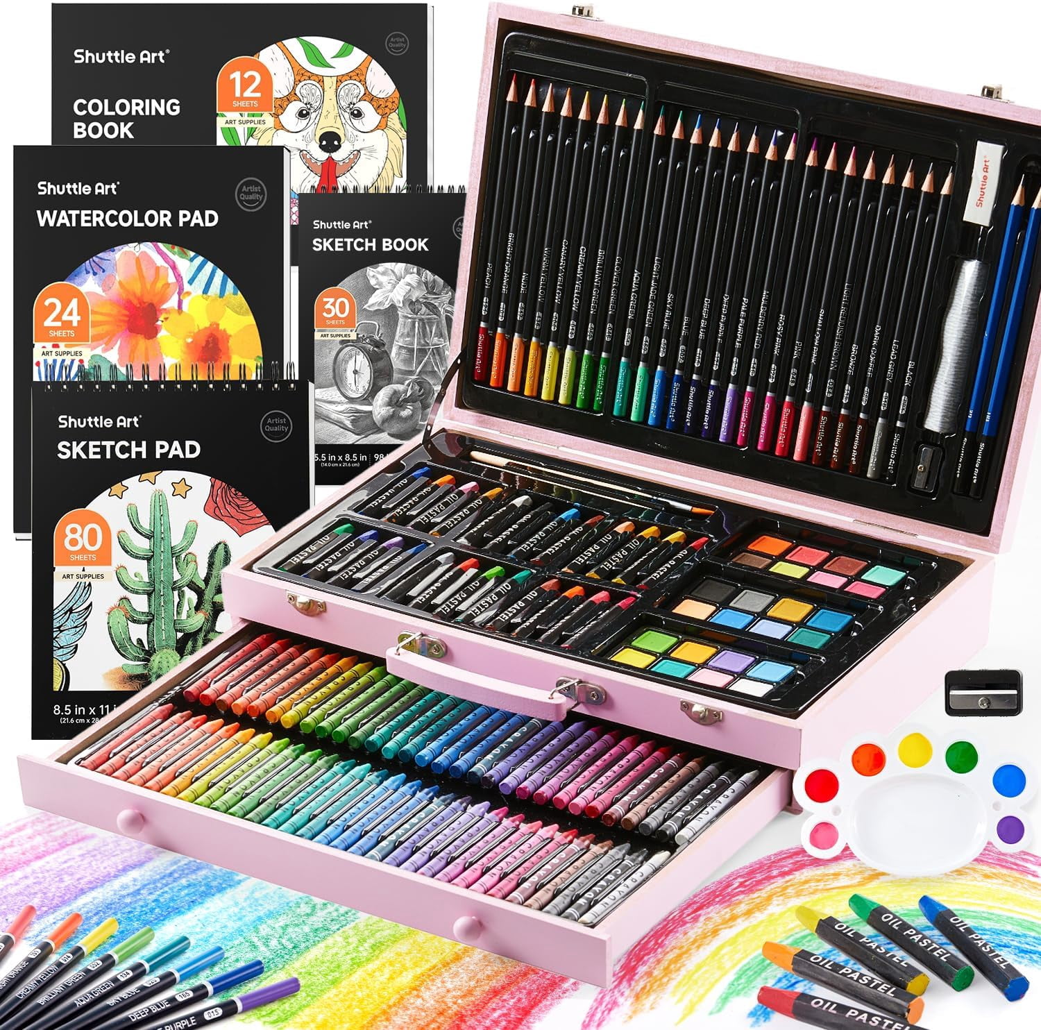 149 Piece Deluxe Art Set, Art Supplies in Wooden Case, Painting Drawing ...