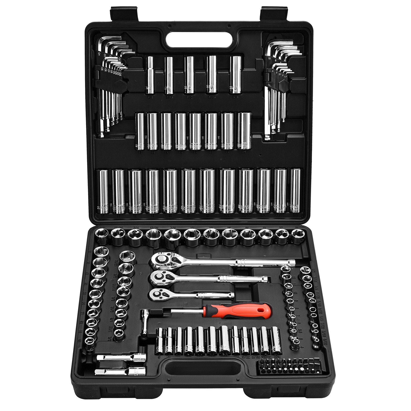 149 Piece Socket Set 3/8 1/4 1/2 Inch Drive SAE Metric Deep Shallow ...