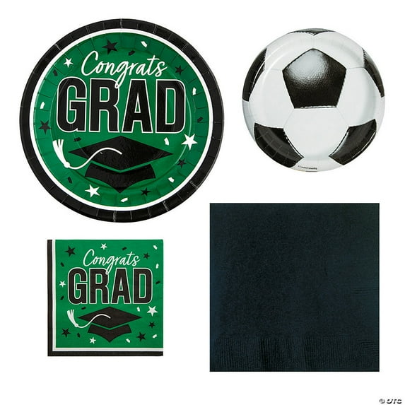 149 Pieces Graduation Party Green Soccer Disposable Tableware Kit for ...