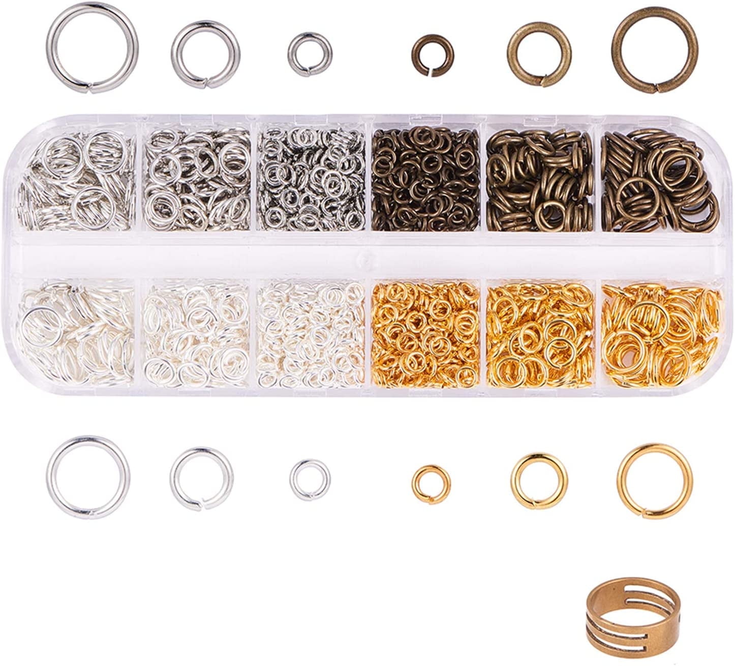 1490pcs 4 Colors 4/6/8mm Brass Open Jump Rings Jewelry Connectors O ...
