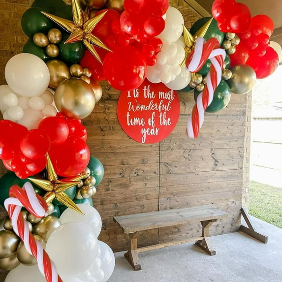 149Pcs Christmas Balloons Garland Kit with Gold Explosion Star Foil ...
