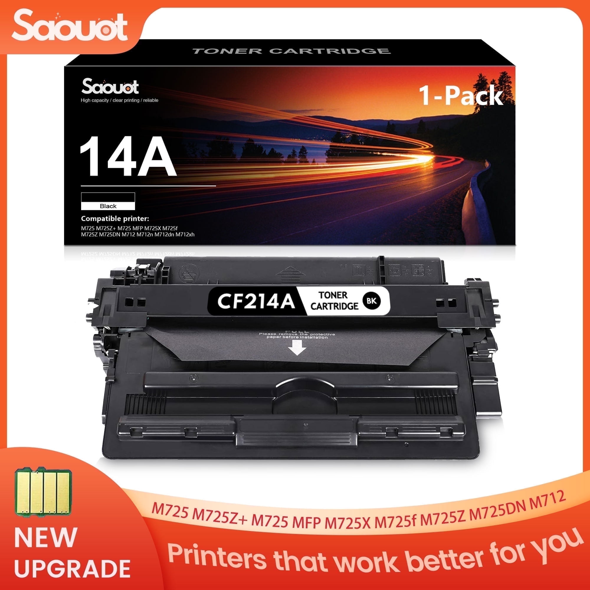 14A Toner Cartridge Black With Chip Compatible for HP 14A M725 M725 ...