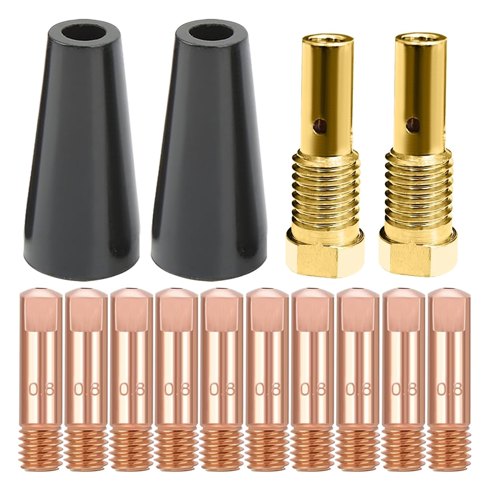 14AK Flux Cores Gasless Nozzle Tips Kit MIG Welding Contact Tip 0.8mm 0 ...