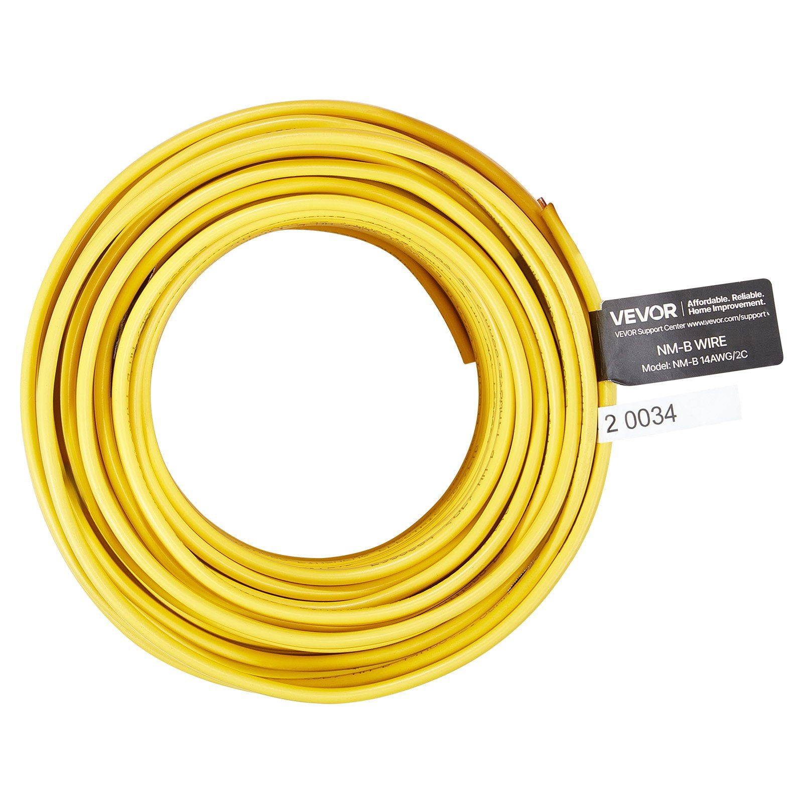 14AWG 2-Conductor NM-B Electrical Wire with Ground,100 ft PVC Jacket ...