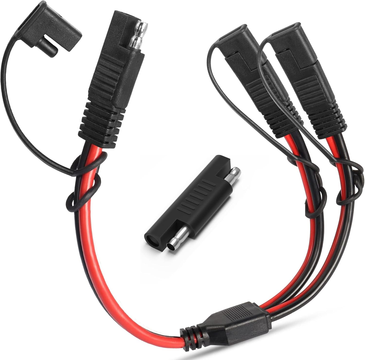 14AWG SAE 1 to 2 Y Splitter Extension Cable, 30cm SAE DC Power ...