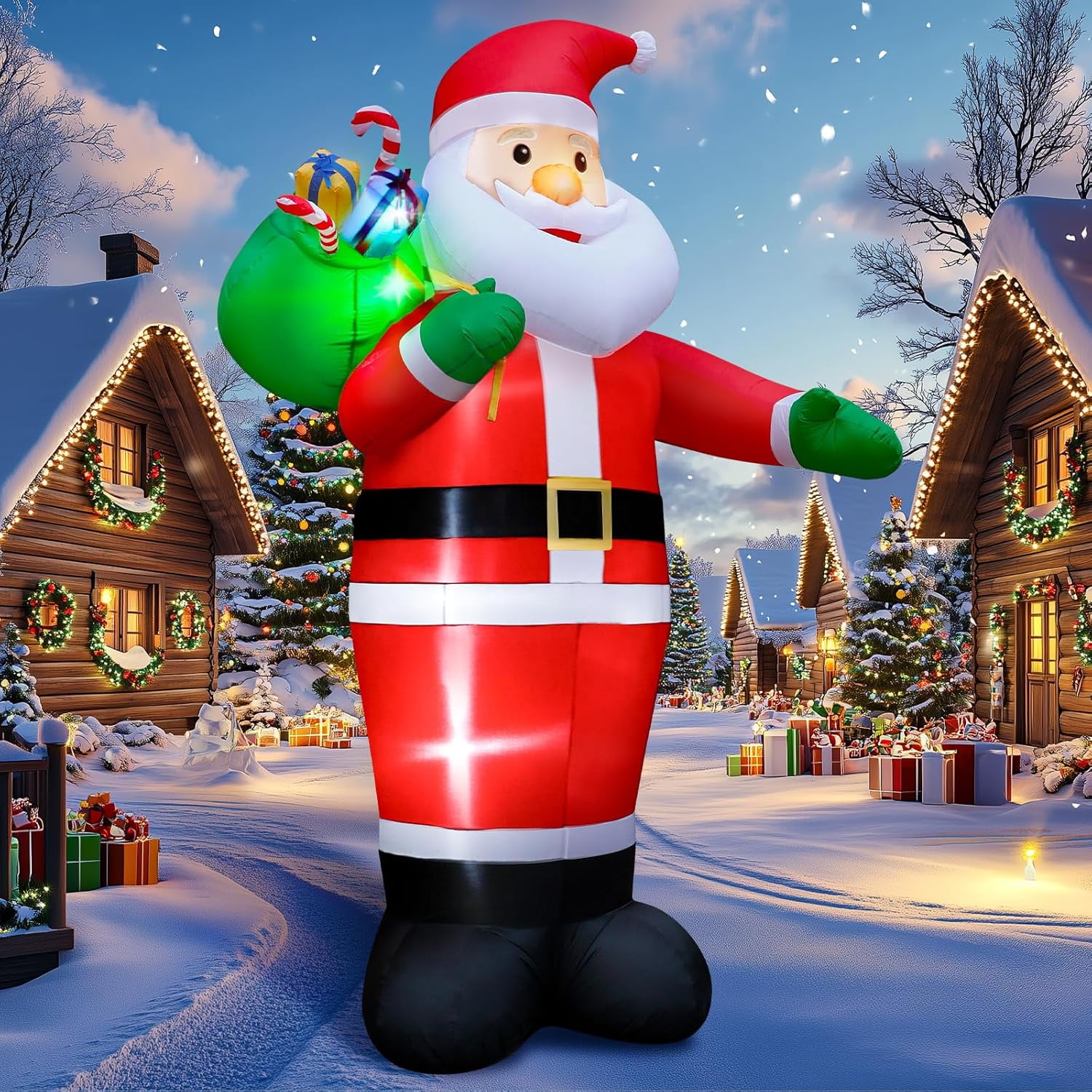 14FT Christmas Inflatable Santa Claus Outdoor Blow Up Yard Decorations ...