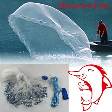 6/8/10/12/16FT Fishing Cast Net Bait Easy Throw Hand Cast Strong Nylon ...