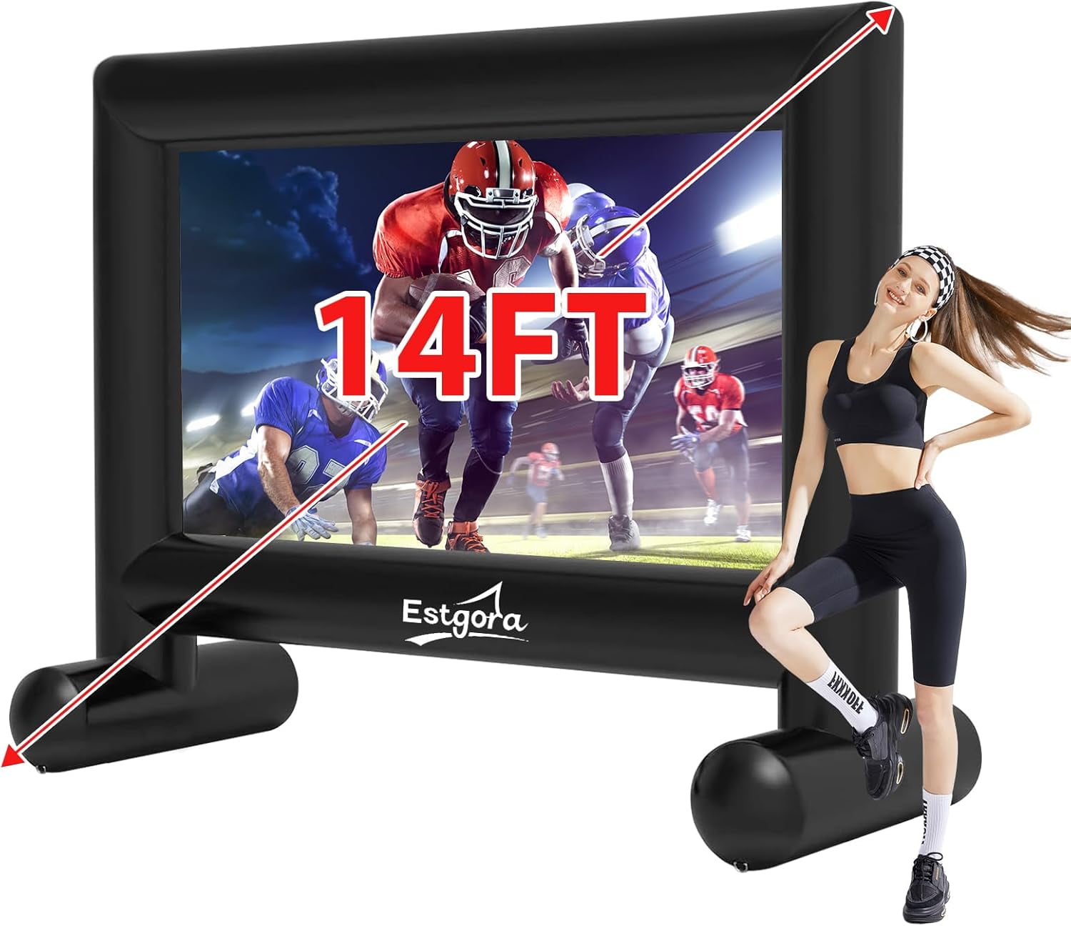 14FT Inflatable Movie Screen Outdoor, Blow Up Projector Screen for ...