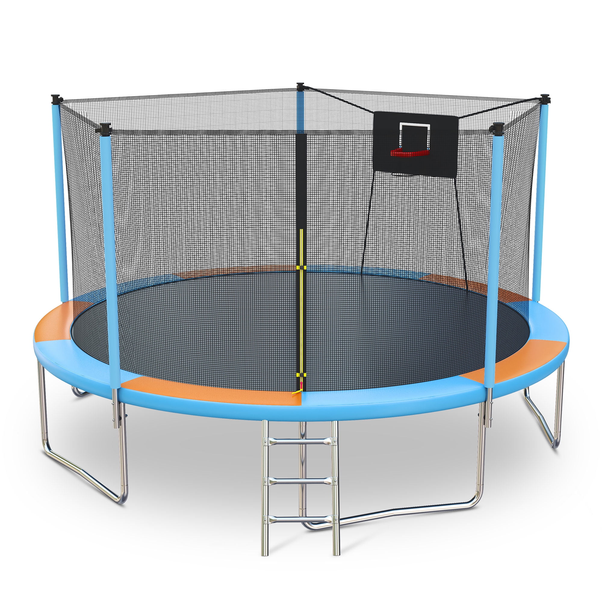 14FT Kids Adults Trampoline with Basketball Hoop, Shinpt Recreational ...