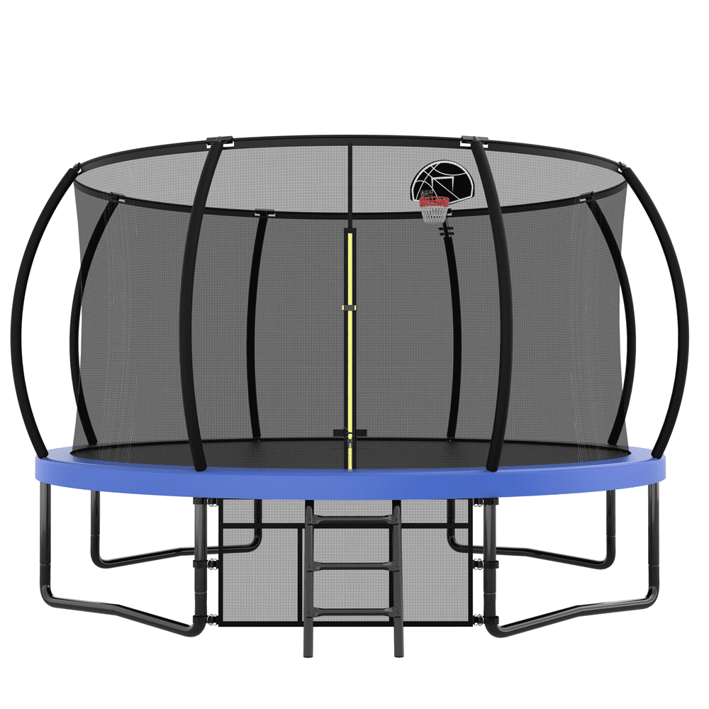 14FT Trampoline with Enclosure, Basketball Hoop for Trampoline ...