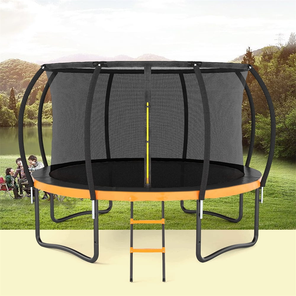 14FT Walmart Trampoline with Safety Net, Ladder, PVC Spring Cover, Easy ...