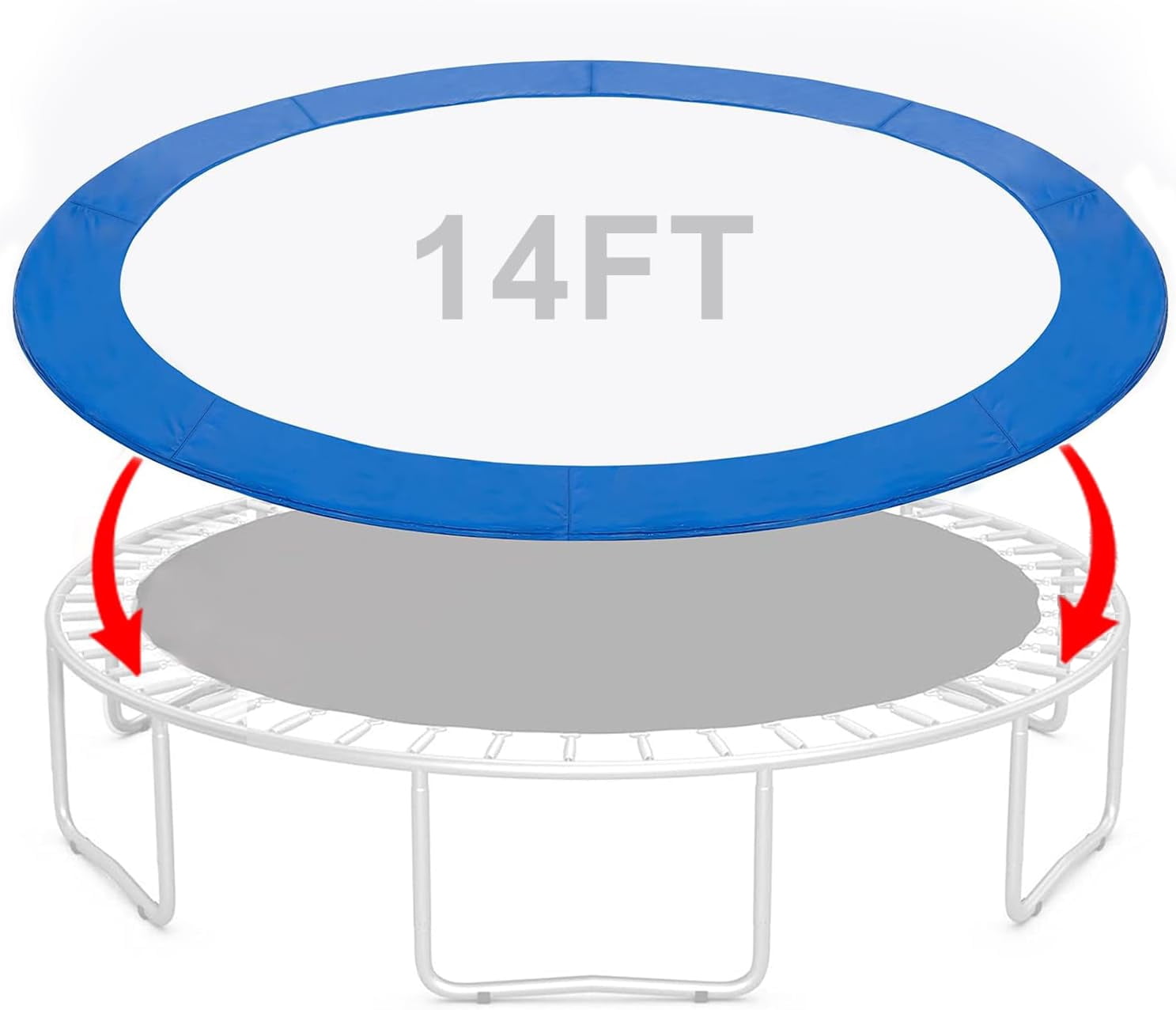 14FT Trampoline Pads, Round Replacement Trampoline, Weatherproof Spring ...
