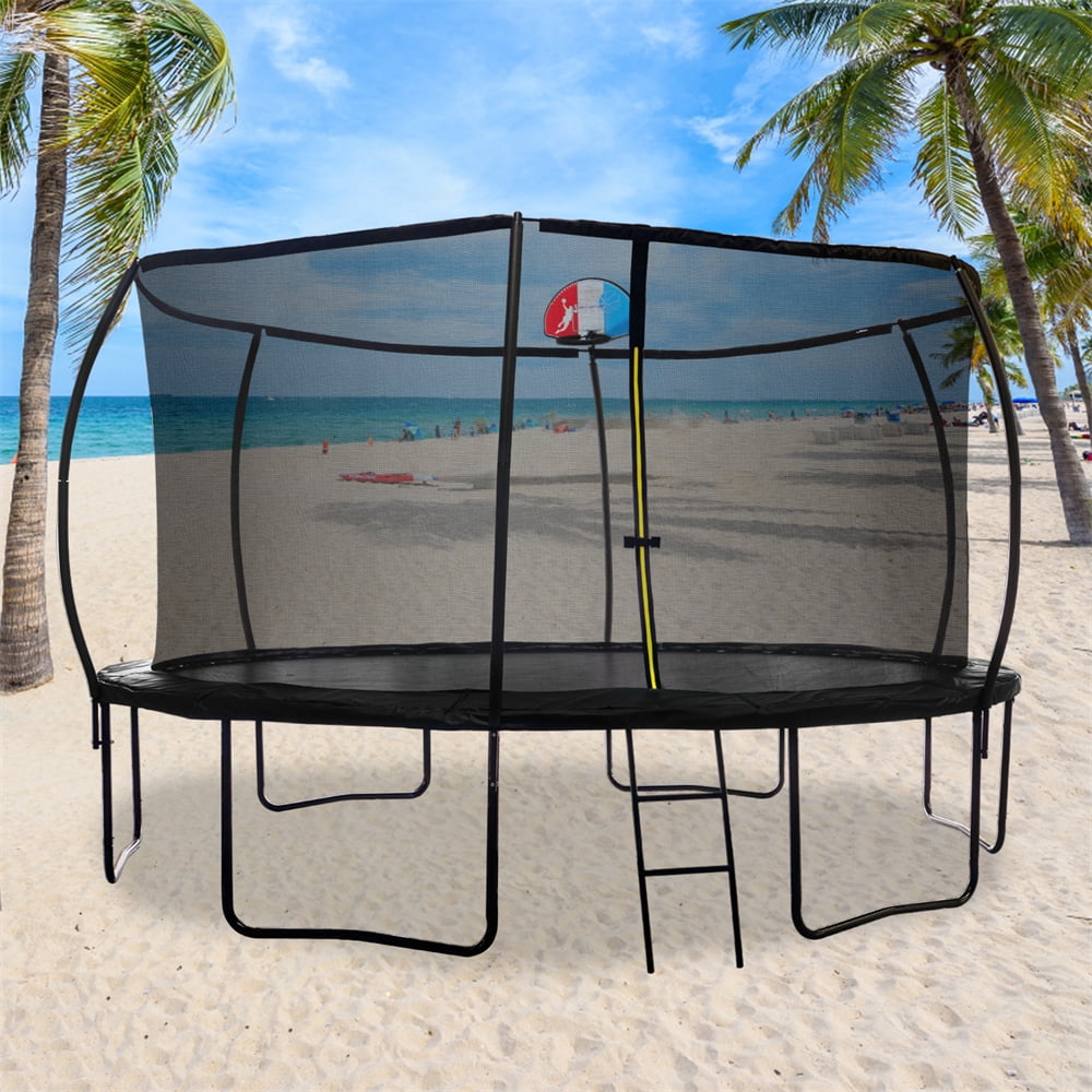 14FT Trampoline with Safe Enclosure,Recreational Trampolines with ...