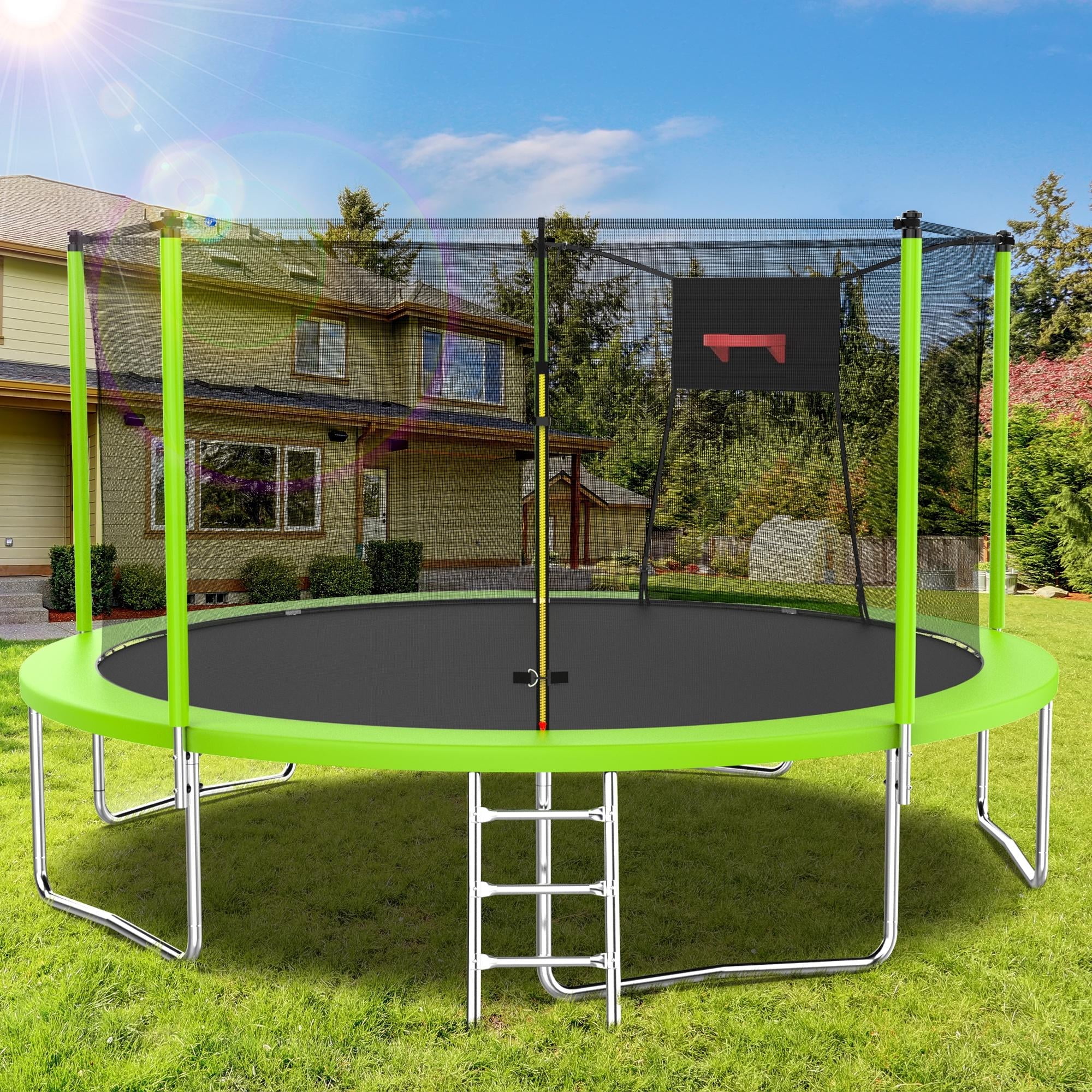 Seizeen 14FT Trampoline Combo for Kids & Adults, Round Outdoor ...