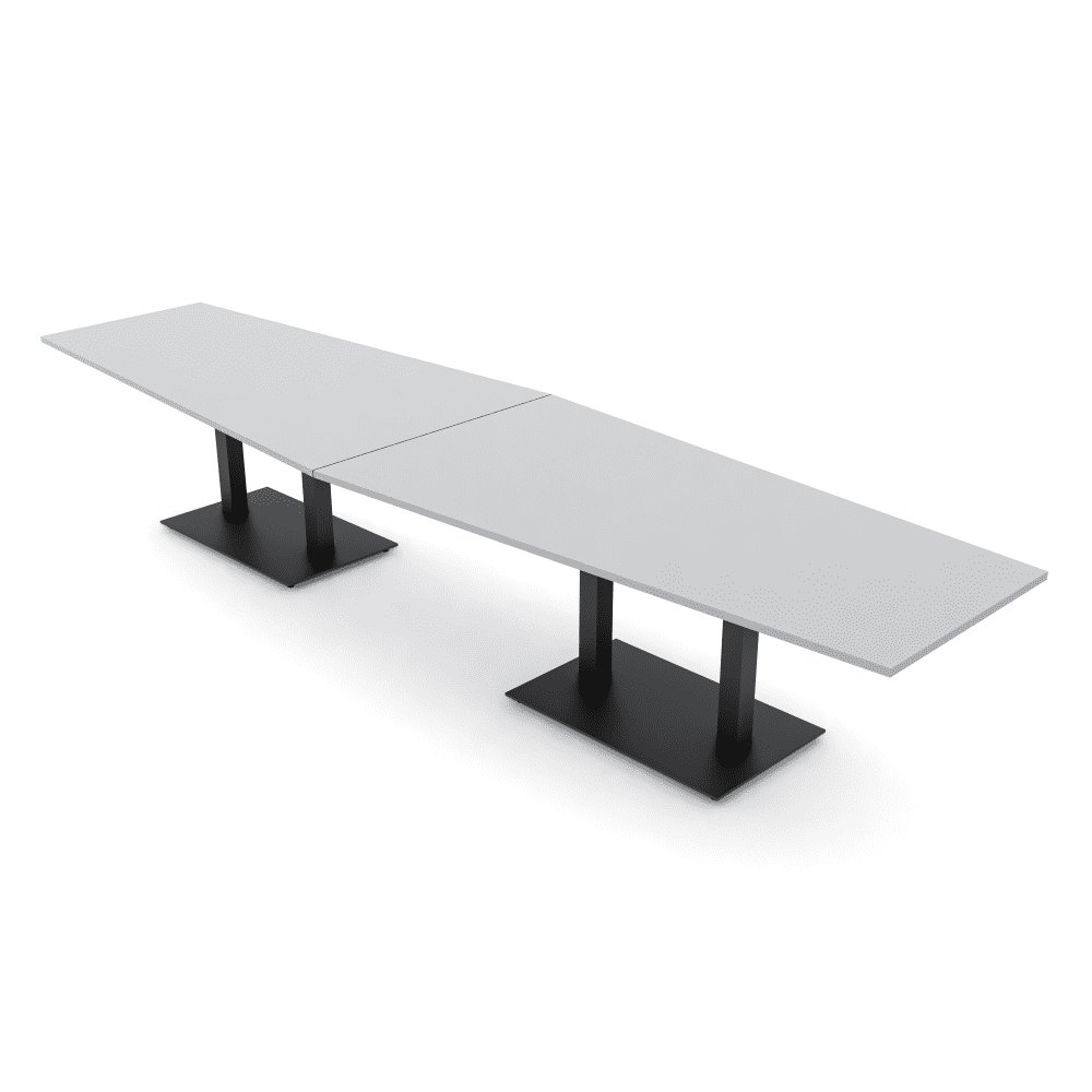 14Ft Hexagon Conference Table With Double Black Bases Electrical Units ...
