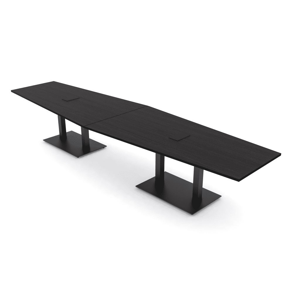 14Ft Hexagon Conference Table With Double Black Bases Electrical Units ...
