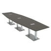 14' Modular Racetrack Conference Table With Square Bases Power Units ...