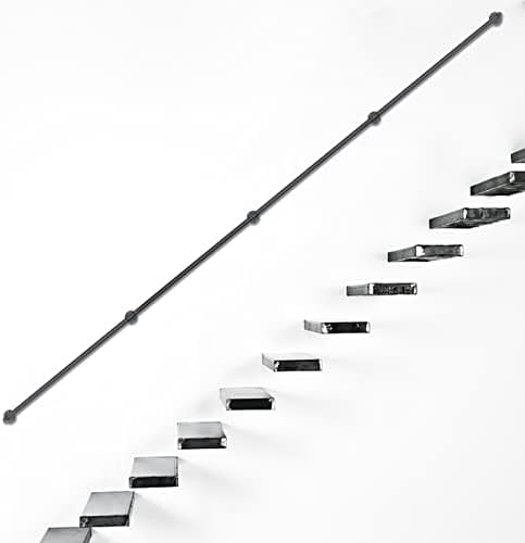 14Ft Iron Handrail, Industrial Stair Railing, Metal Hand Rails for ...