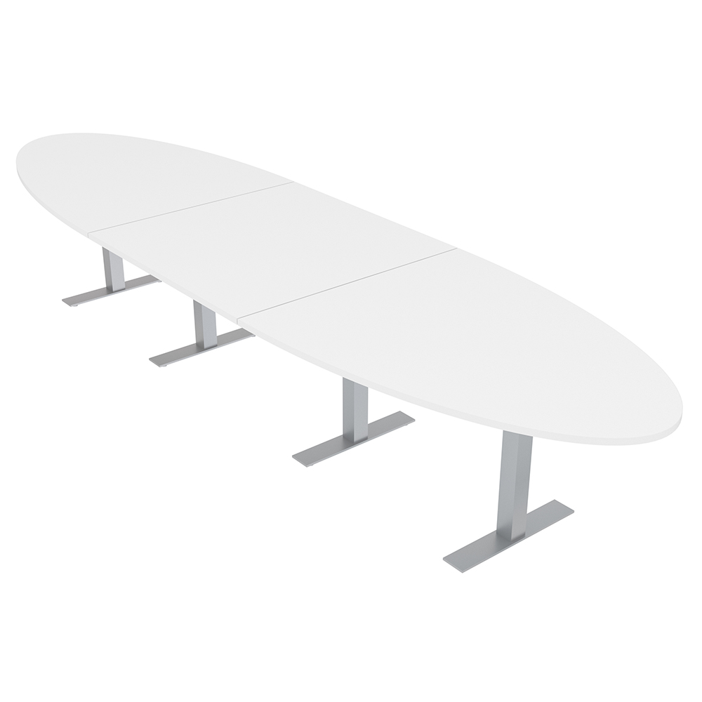 14Ft Modular Oval Conference Table With Metal T Bases Electrical Units ...