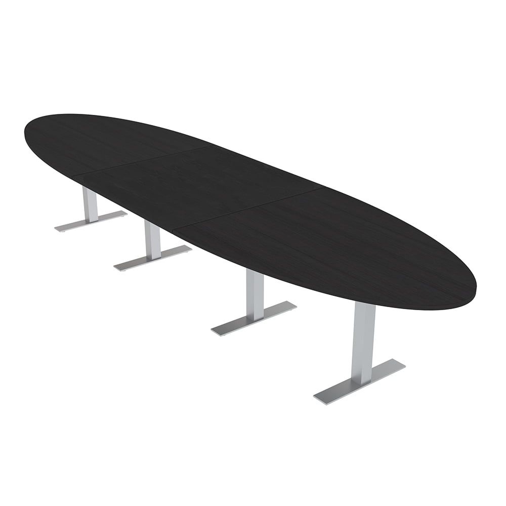 14Ft Modular Oval Conference Table With Metal T Bases Electrical Units ...