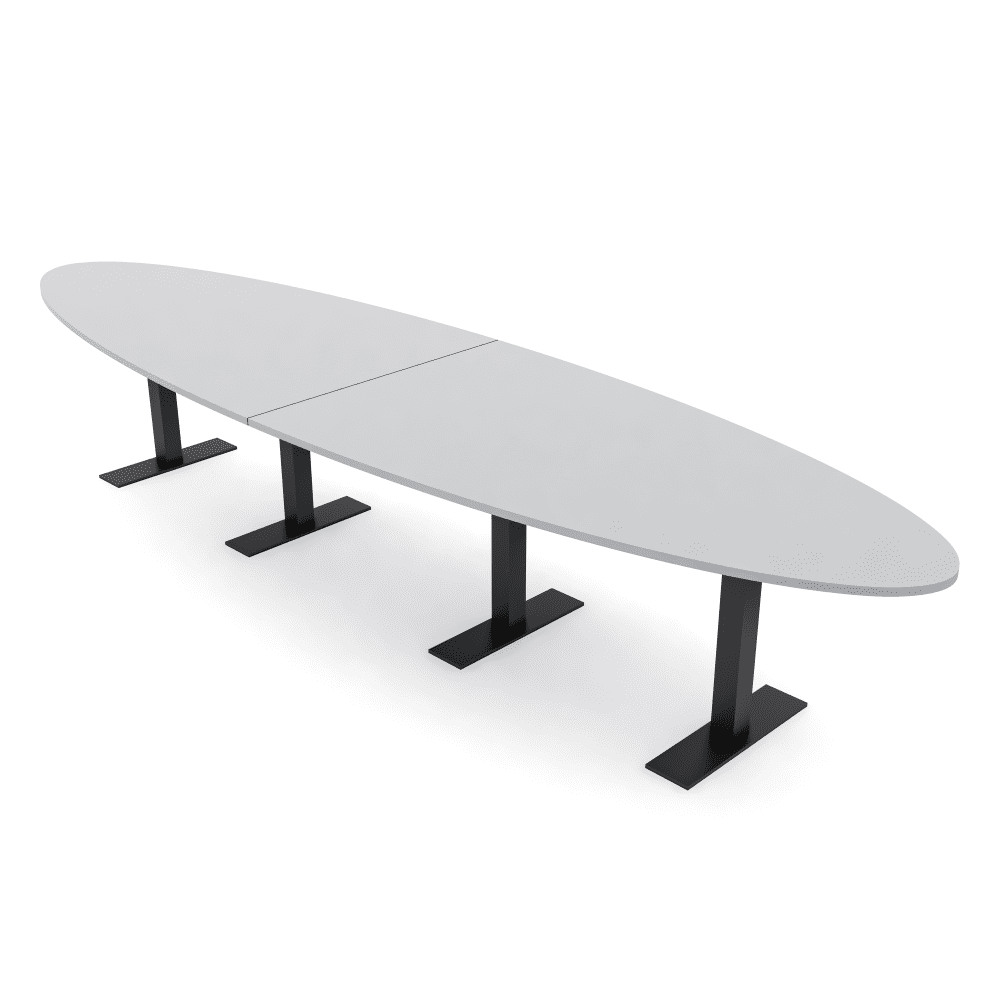 14Ft Modular Oval Conference Table With Metal T Bases Electrical Units ...