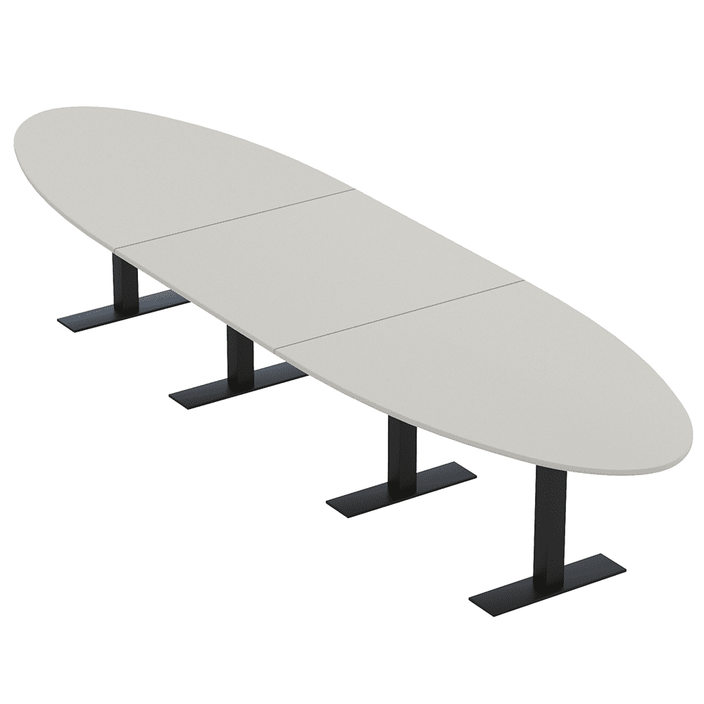 14Ft Modular Oval Conference Table With Metal T Bases Electrical Units ...