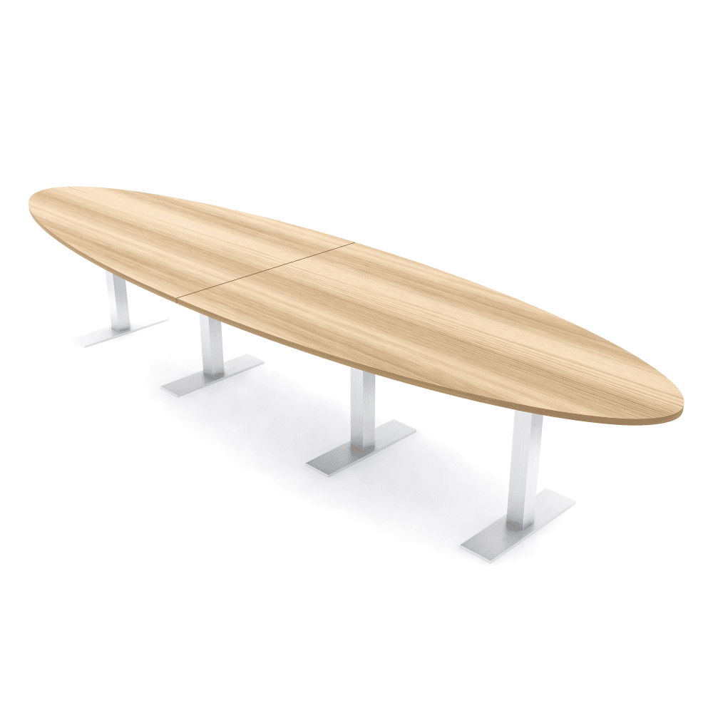 14Ft Modular Oval Conference Table With Metal T Bases Electrical Units ...