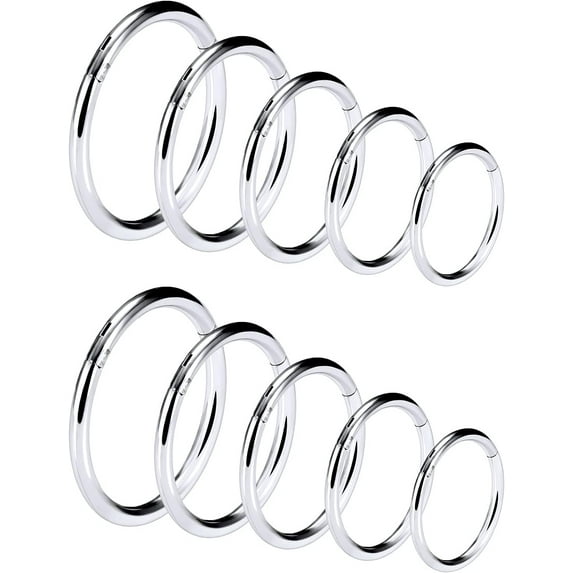 14G 16G Septum Nose Rings Hoops Lip Ring Piercing Jewelry 316L Surgical ...