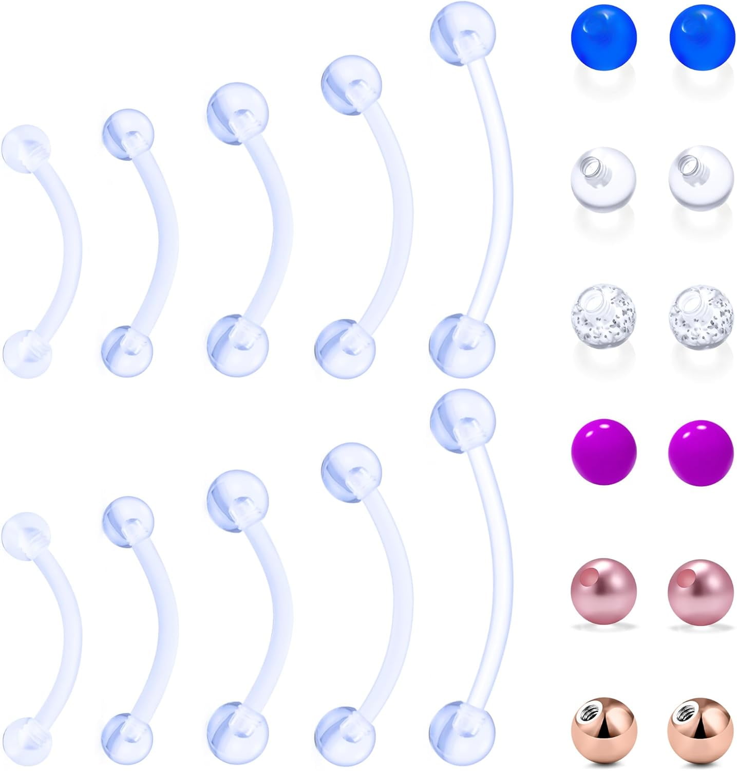 14G Plastic Pregnancy Maternity Belly Button Navel Rings Retainer ...