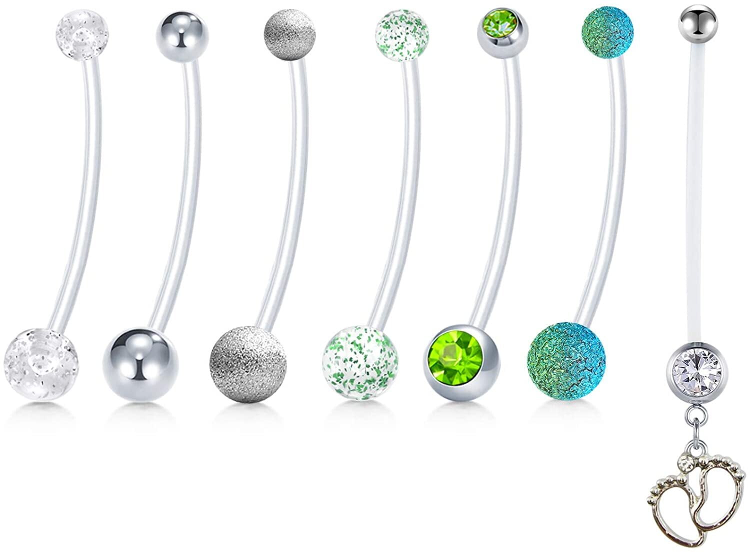 Briana Williams Pregnancy 14G Flexible Belly Button Rings - Walmart.com