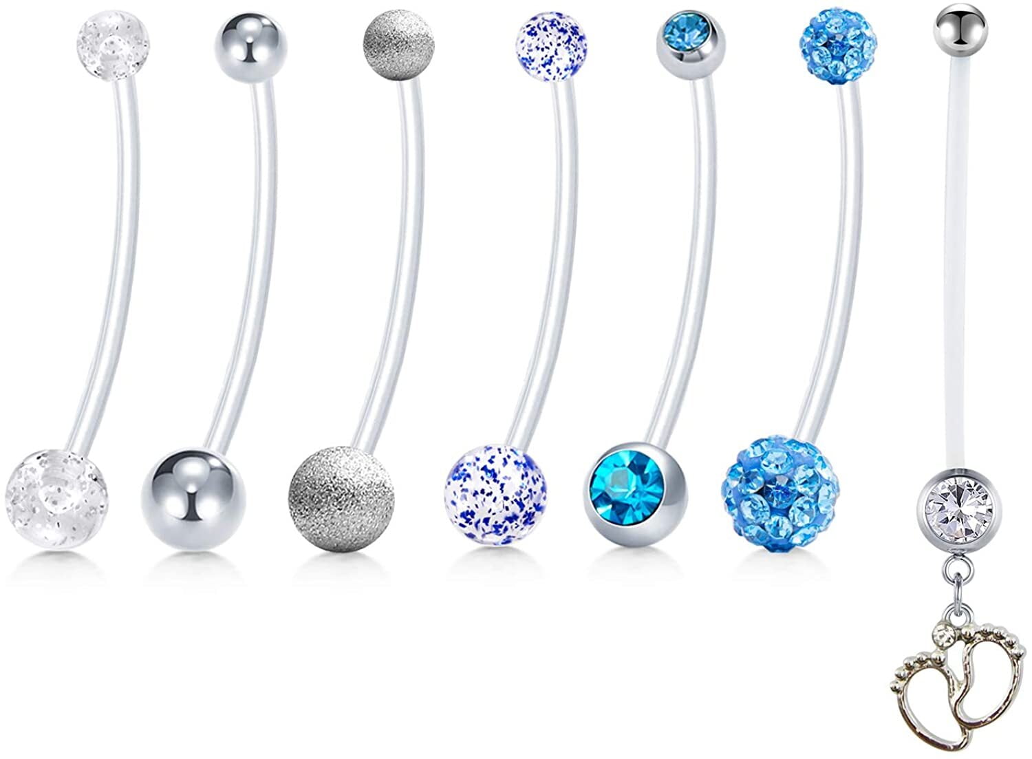 Briana Williams F Pregnancy Belly Button Rings in Surgical Steel, Pack ...