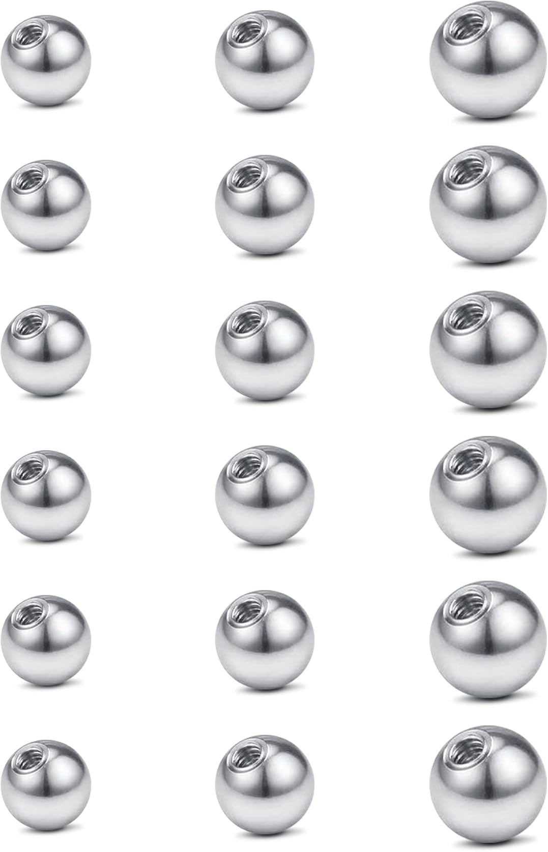 14G Replacement Balls for Piercing Jewelry 18Pcs Externally Threaded ...