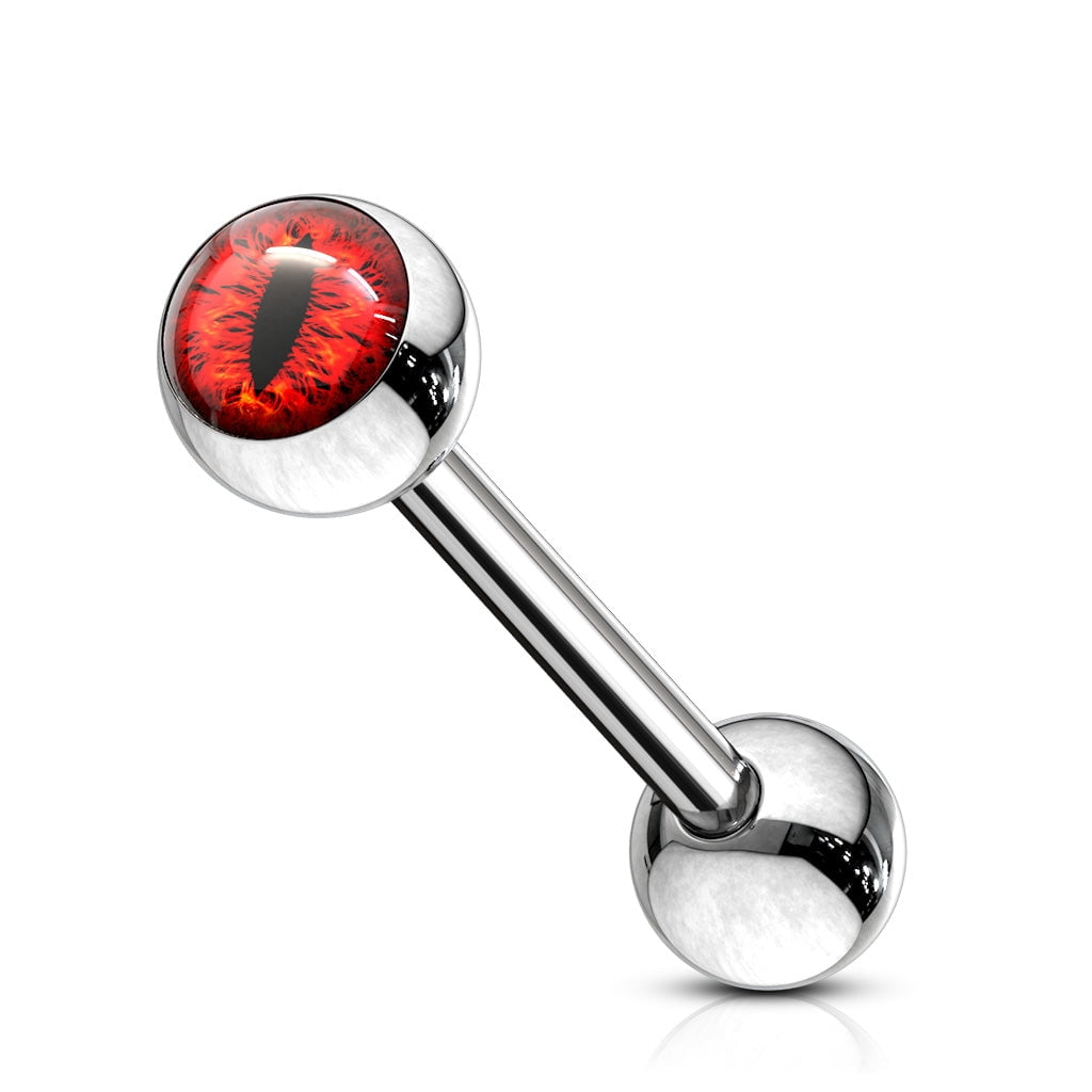 14GA Snake Eye Inlaid Ball 316L Surgical Steel Barbell - Walmart.com