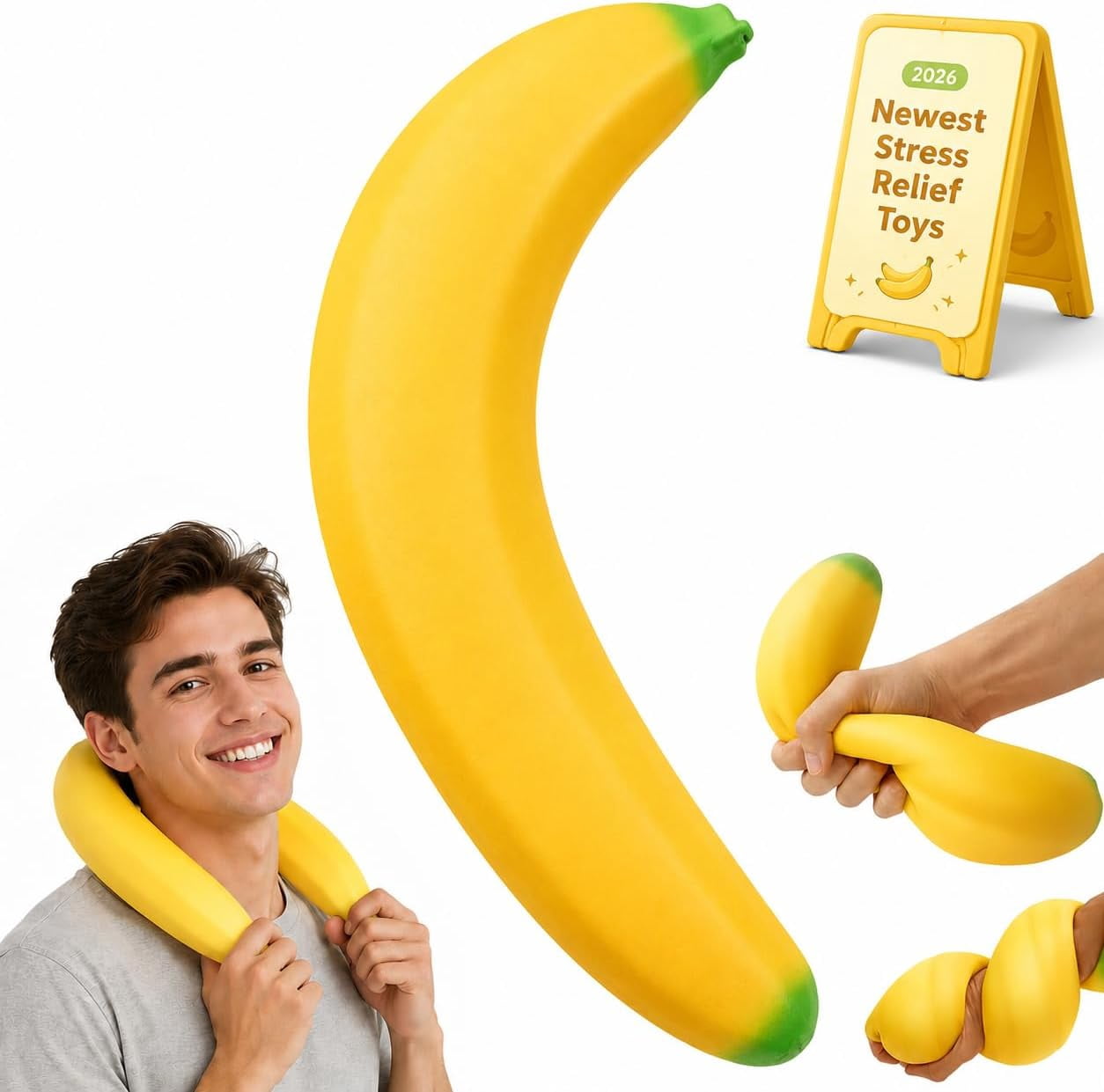 14In Giant Banana Squishy Jumbo,Big Banana Squishy Realistic Bananas ...
