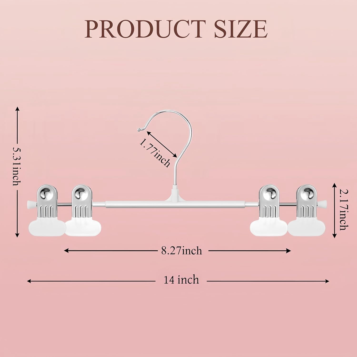14Inch Clothes Pants Hangers with Wide Clips 50 Pack,Non-Slip ...