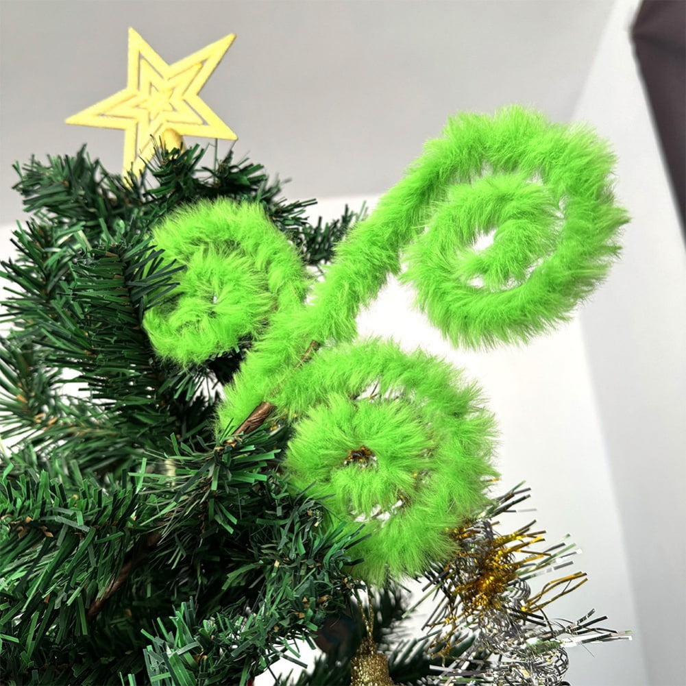 14Inch Furry Christmas Tree Picks, Bendable Stems Branches Green Xmas ...
