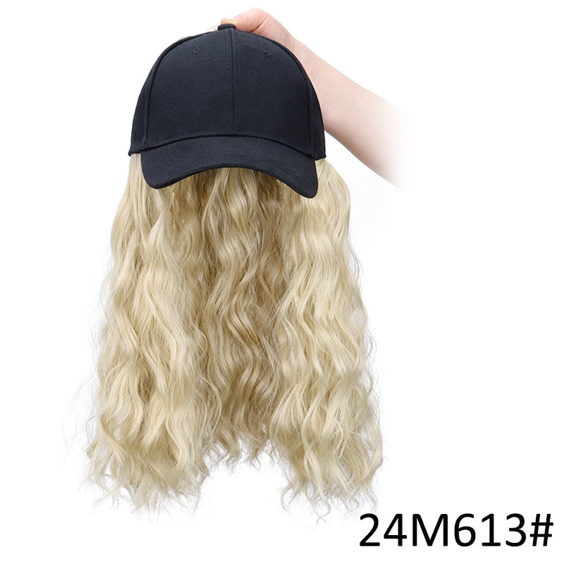 14Inch Synthetic Long Wavy Curly Baseball Cap With Hair Extension Hair ...