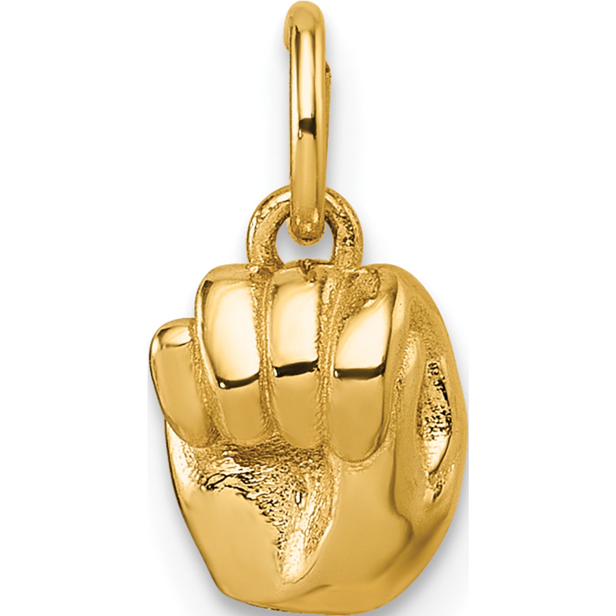 14K American Sign Language Alphabet Fingerspelling Sign M Pendant ...