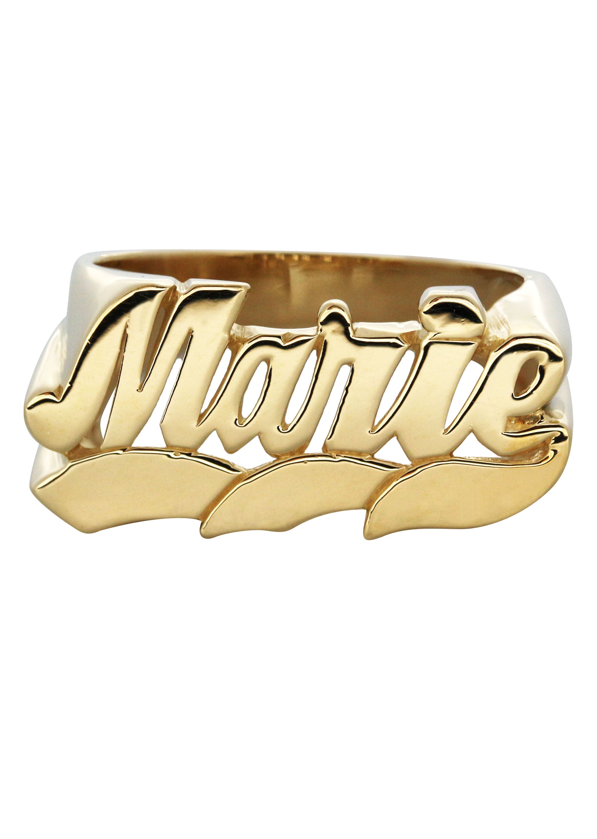 14K Cursive Gold Name Ring | Appx. 5.2 Grams - Walmart.com