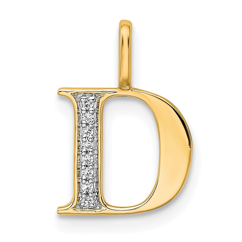 14K Diamond Letter D Initial Pendant - Walmart.com