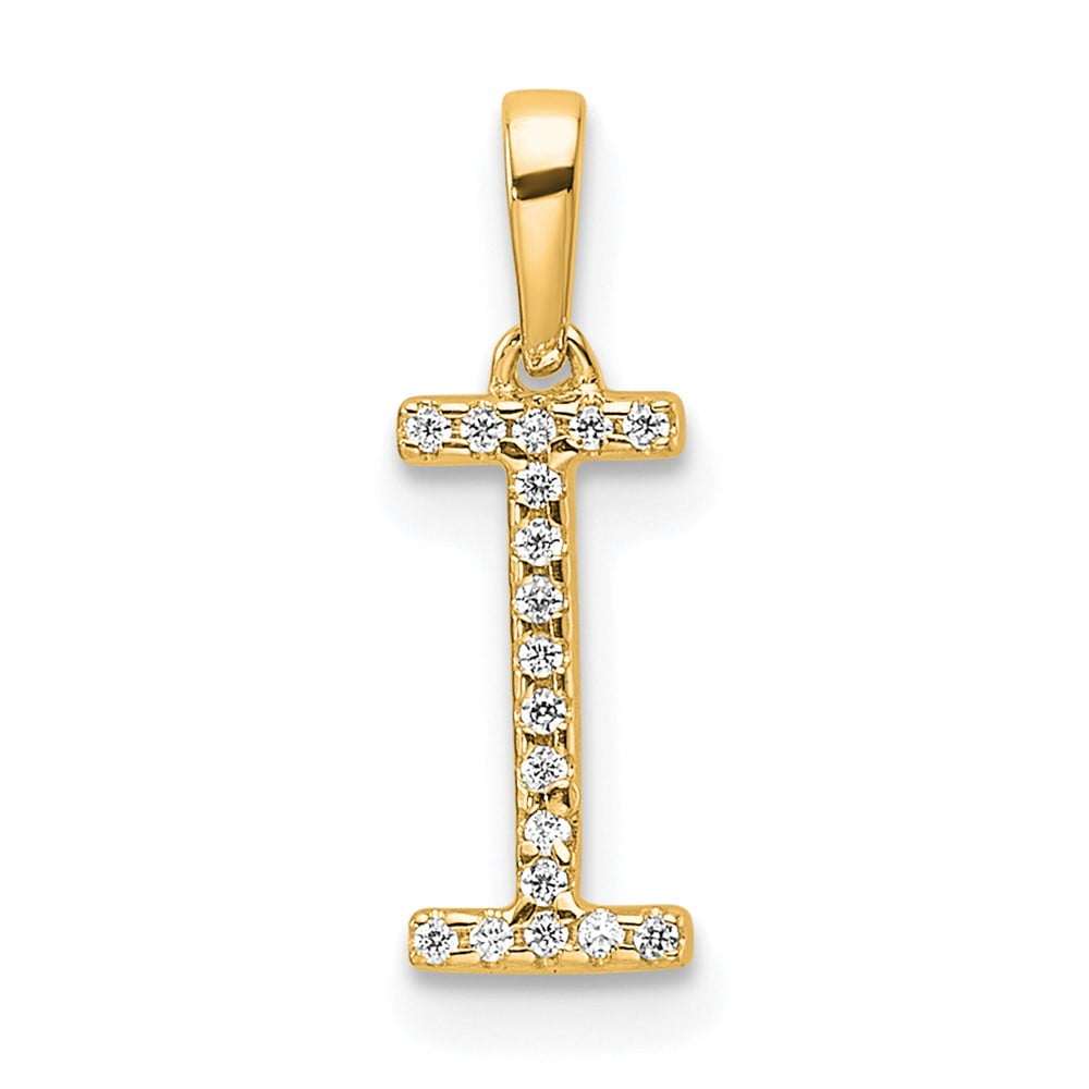 14K Diamond Letter I Initial Pendant - Walmart.com